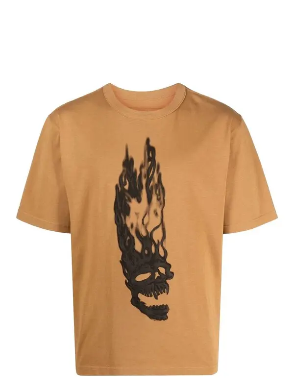 Heron Preston Graphic-print Cotton T-shirt - Brown
