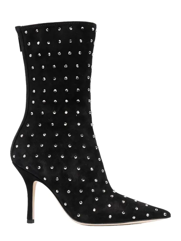 Paris Texas 100mm Crystal-embellished Boots - Black