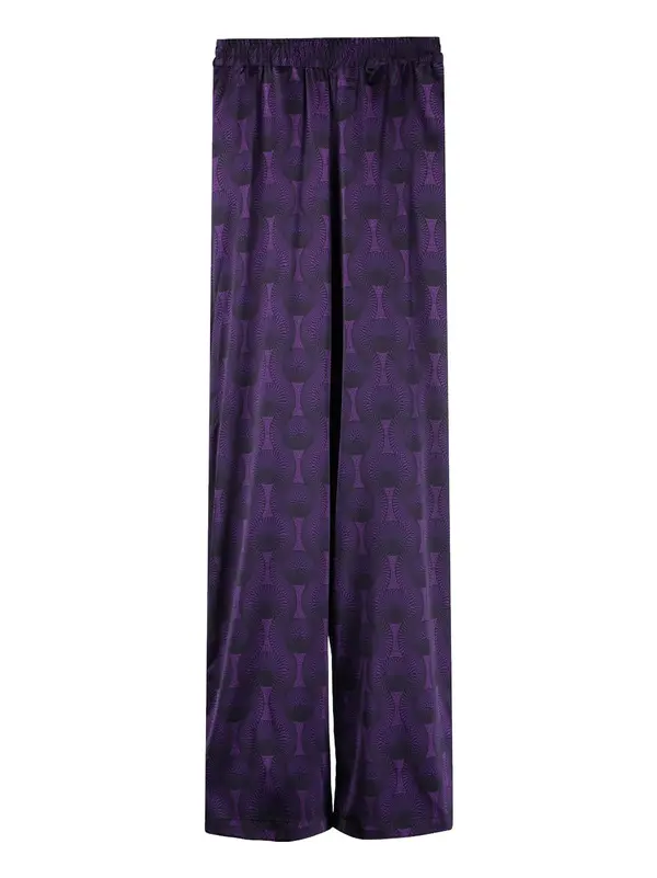 Ozwald Boateng Geometric-print Silk Trousers - Purple