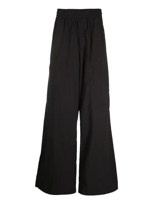 Off-White Logo Patch Wide-leg Trousers - Black
