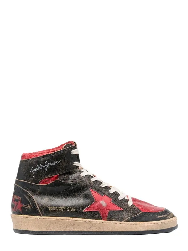 Golden Goose Distressed High-top Sneakers - Black