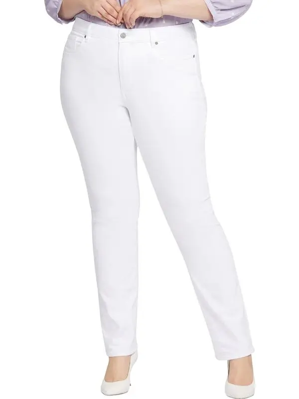 NYDJ Marilyn Straight Leg Jeans - Optic White