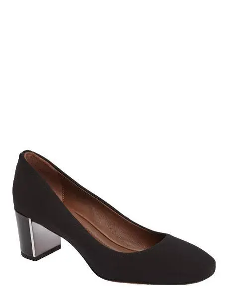 DONALD PLINER Corin Block Heel Pump - Black Fabric