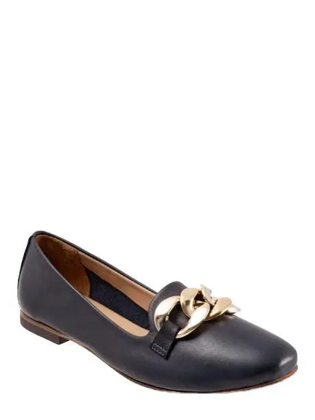 BUENO Chain Flat Loafer - Navy