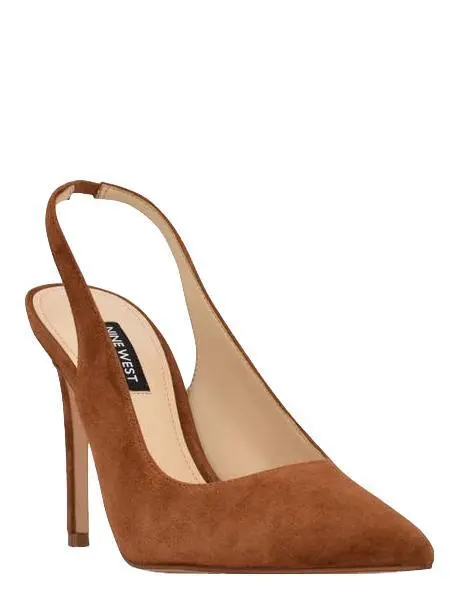 Nine West Feather Slingback Pump - Cognac Suede