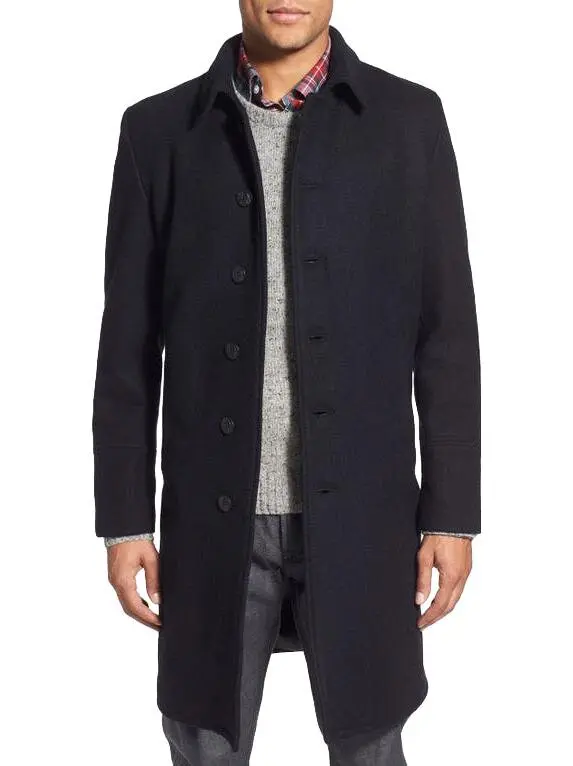 SCHOTT Wool-blend Officer's Coat - New Navy