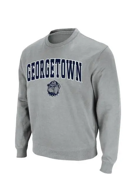 COLOSSEUM Georgetown Hoyas Arch & Logo Crew Neck Sweatshirt - Gray