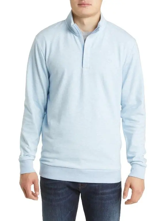 Travis Mathew Cloud 2.0 Quarter Zip Pullover - Heather Kentucky Blue