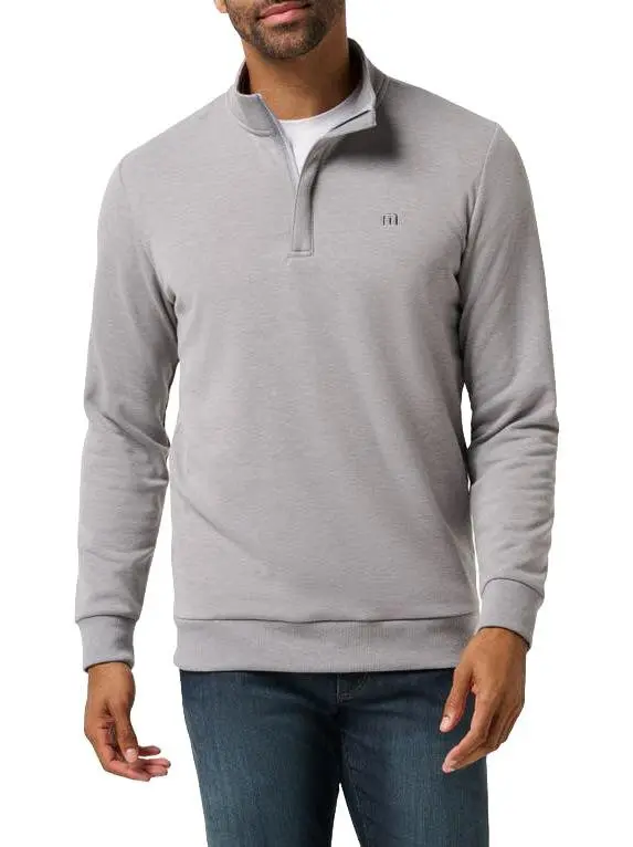 Travis Mathew Cloud 2.0 Quarter Zip Pullover - Heather Medium Grey