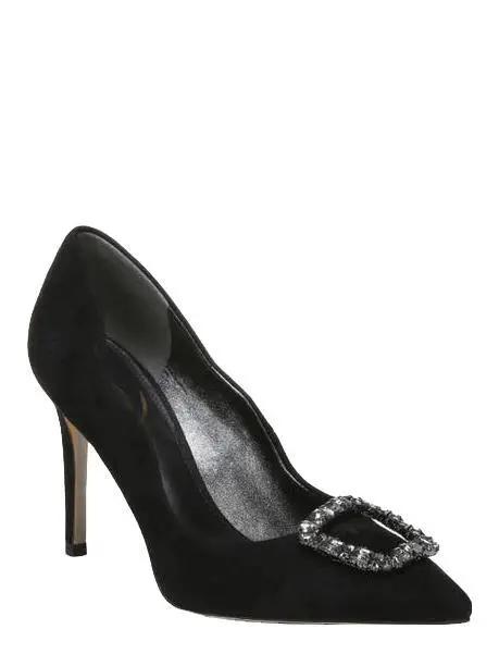 Sam Edelman Harriett Pointed Toe Pump - Black Suede