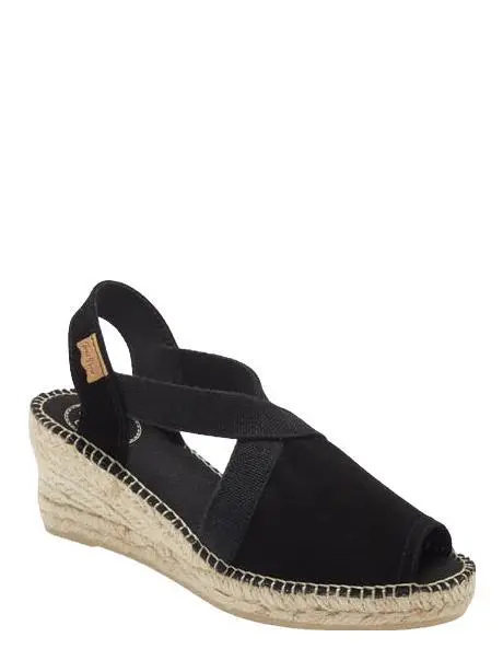 TONI PONS Breda Espadrille Sandal - Black Suede