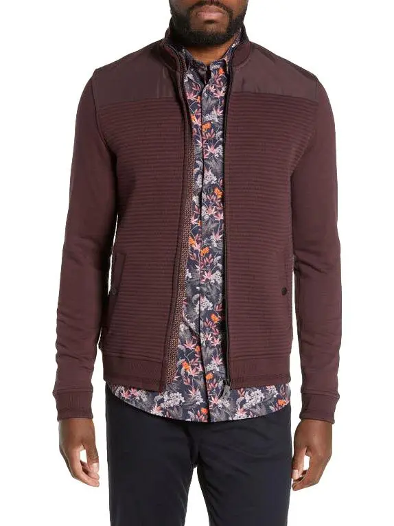 Ted Baker London Quilted Full-zip Jacket - Dark Red