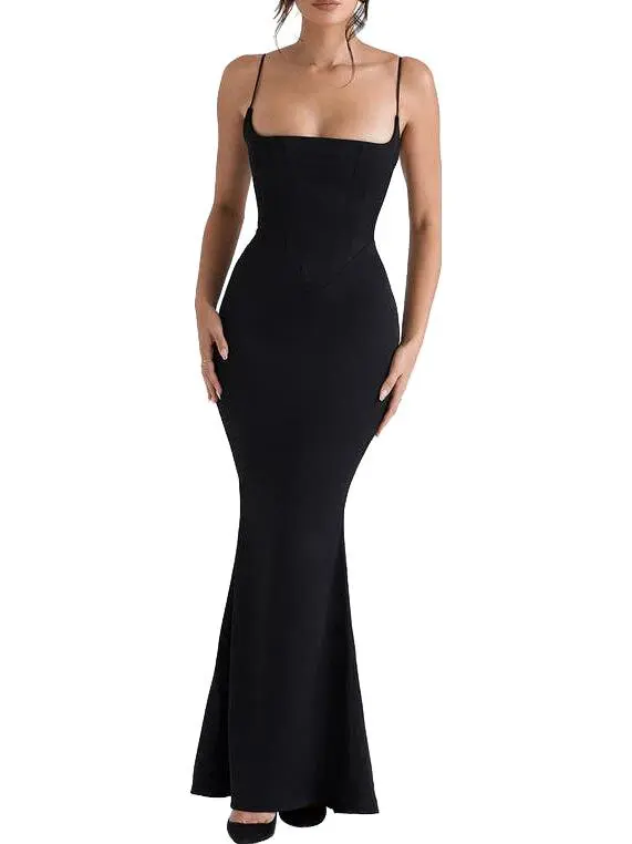 House Of Cb Olivette Corset Maxi Dress - Black