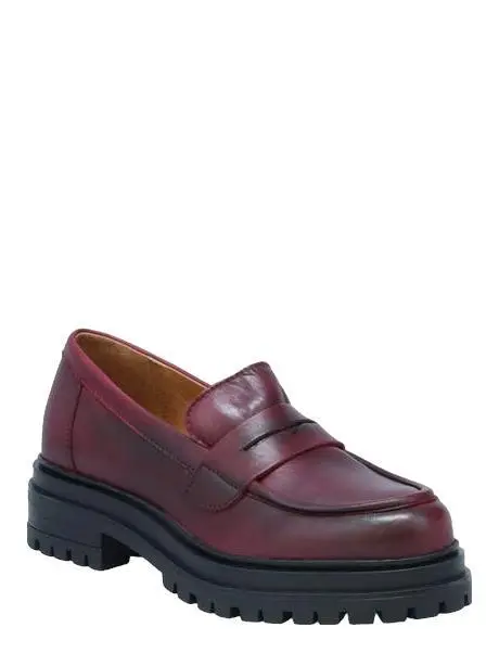 Miz Mooz Legend Platform Loafer - Bordeaux Antique