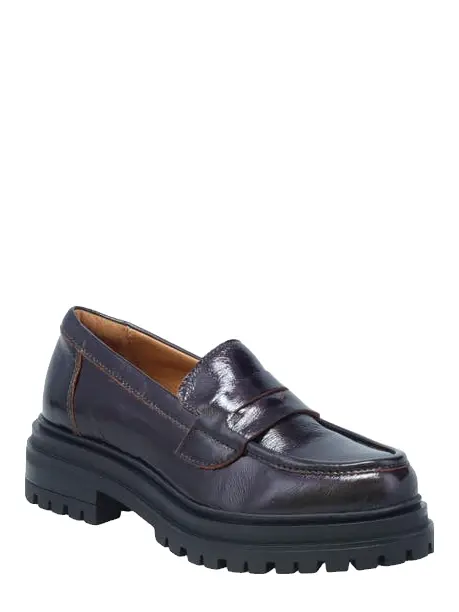 Miz Mooz Legend Platform Loafer - Bordeaux Patent