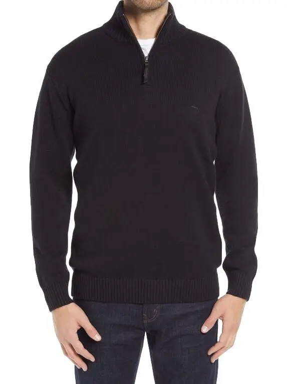 Rodd & Gunn Merrick Bay Quarter Zip Sweater - Coal