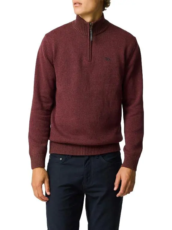 Rodd & Gunn Merrick Bay Quarter Zip Sweater - Flame
