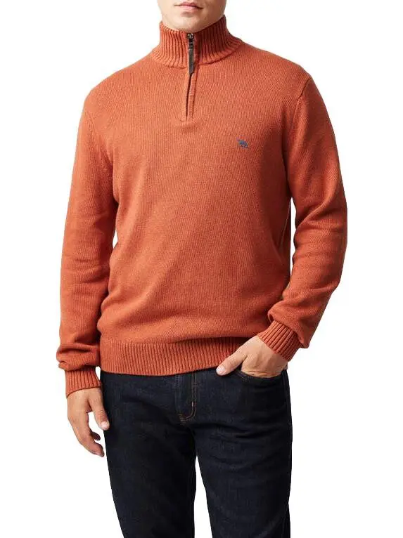 Rodd & Gunn Merrick Bay Quarter Zip Sweater - Rust