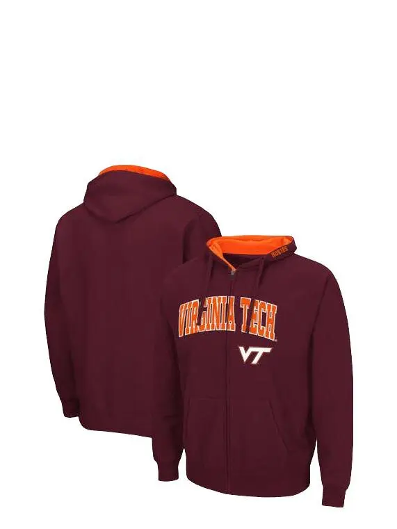 COLOSSEUM Virginia Tech Hokies Arch & Logo Full-zip Hoodie - Maroon