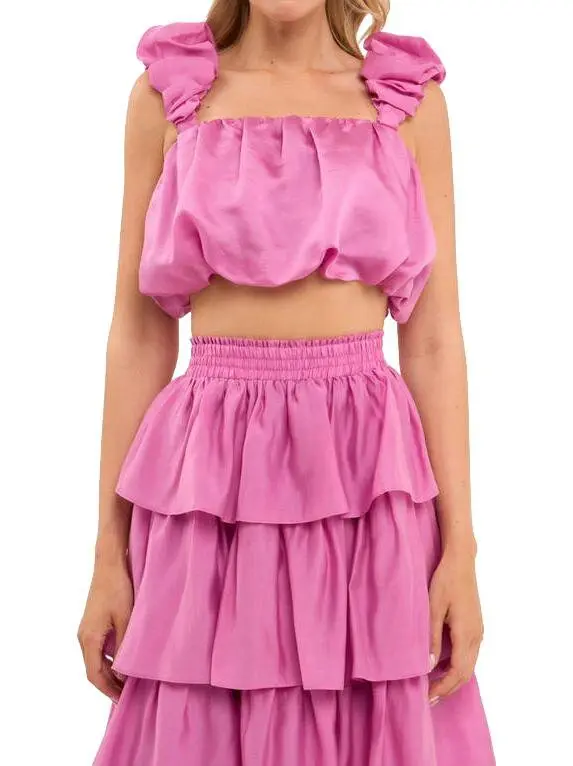 Endless Rose Bubble Crop Tank - Orchid
