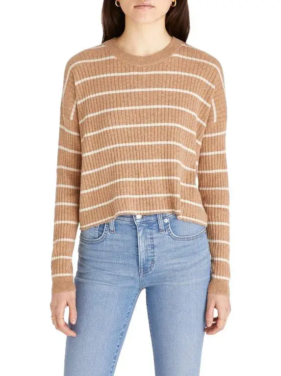 Madewell Striped Crewneck Sweater - Silver Sand