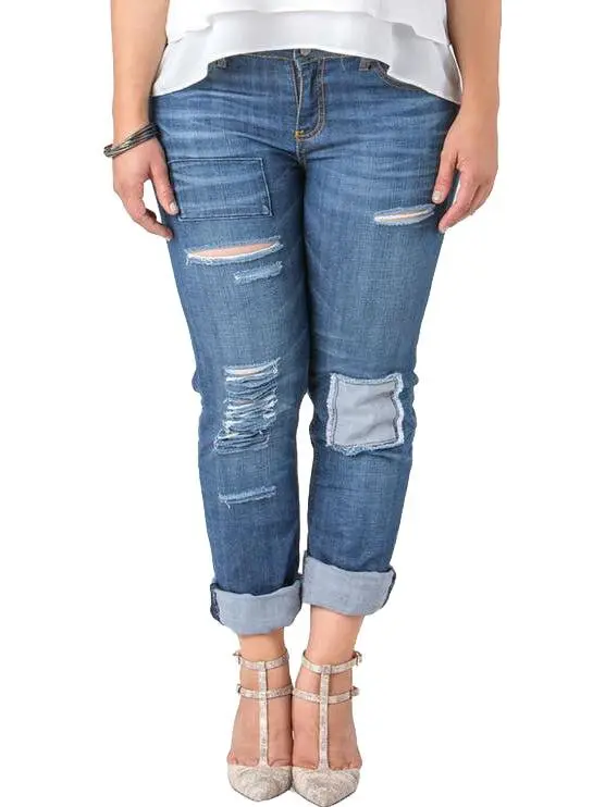 STANDARDS & PRACTICES Ripped Boyfriend Jeans - Repair