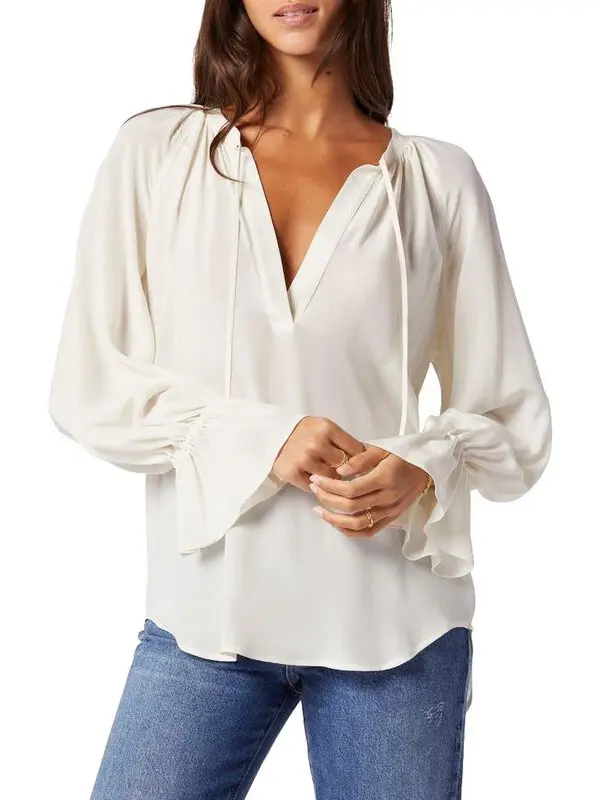 Joie Cecarina Silk Blouse - Porcelain