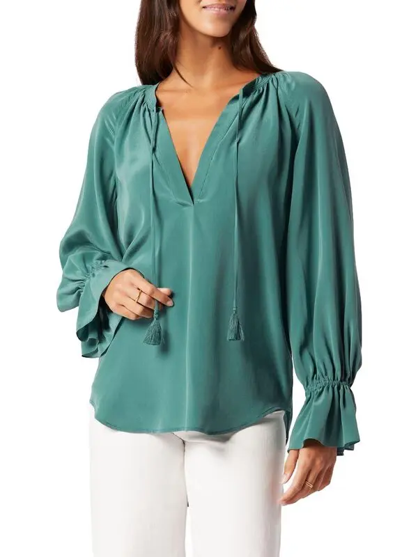 Joie Cecarina Silk Blouse - Posy Green