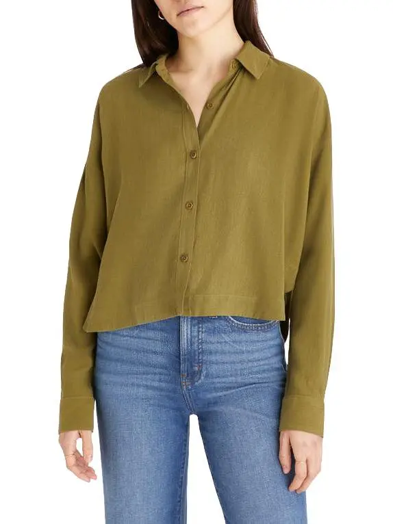 Madewell Lusterweave Hartfield Crop Shirt - Classic Olive