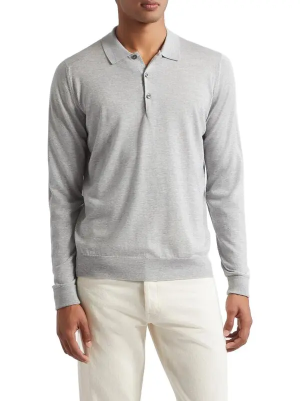 John Smedley Cotswold Wool Polo Sweater - Nimbus