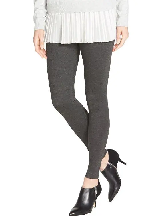 Lyssé Ntials Center Seam Ponte Leggings - Charcoal