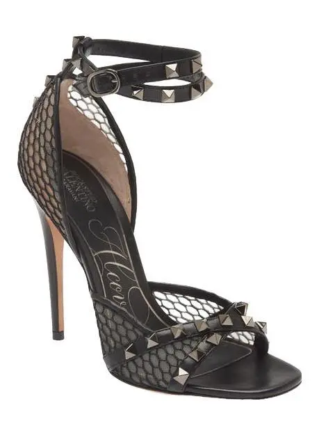 Valentino Garavani Alcove Fishnet Sandal - Nero