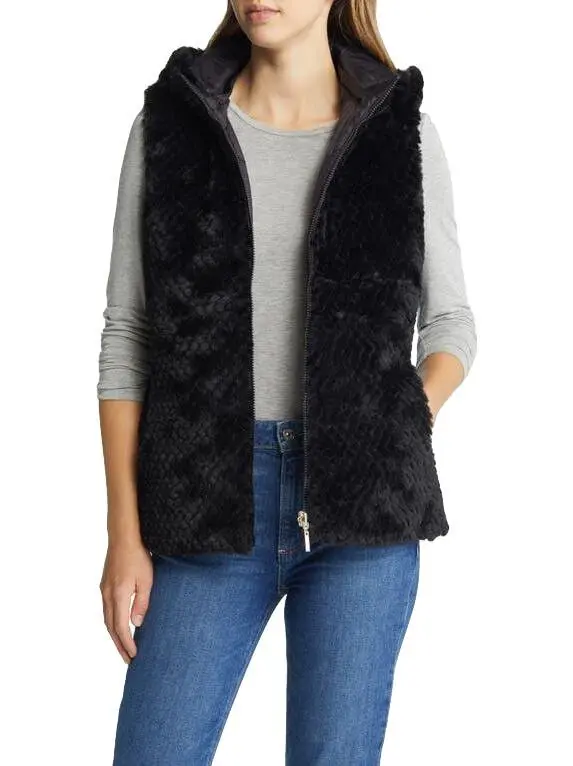 Gallery Reversible Vest With Removable Hood - Black