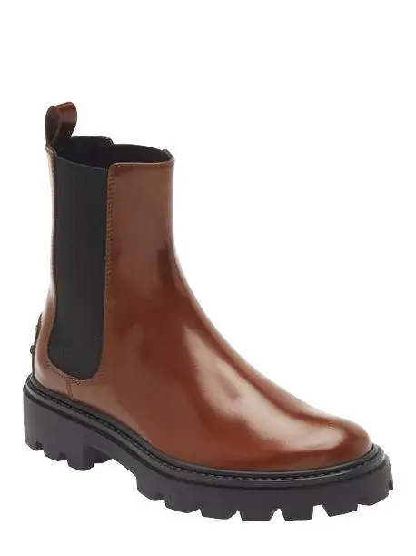 TOD'S Lug Sole Chelsea Boots - Cuoio Scuro