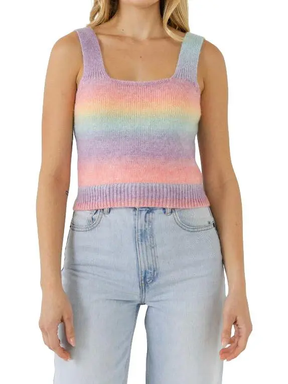 English Factory Rainbow Stripe Sweater Tank - Multi