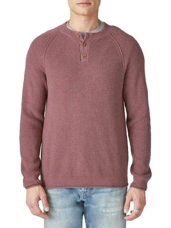 Lucky Brand Henley Sweater - Huckleberry