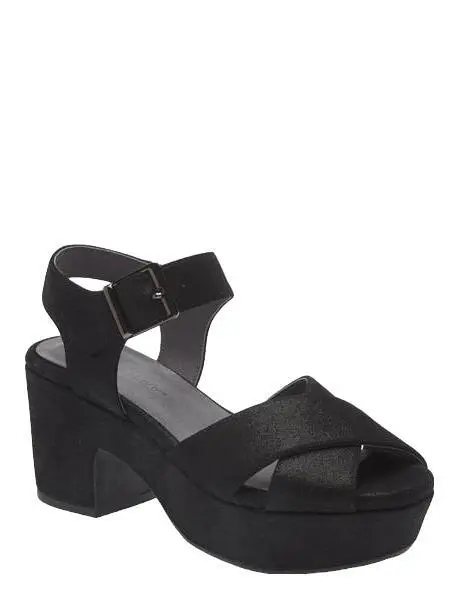 CHOCOLAT BLU Ginny Platform Sandals - Black Shimmer