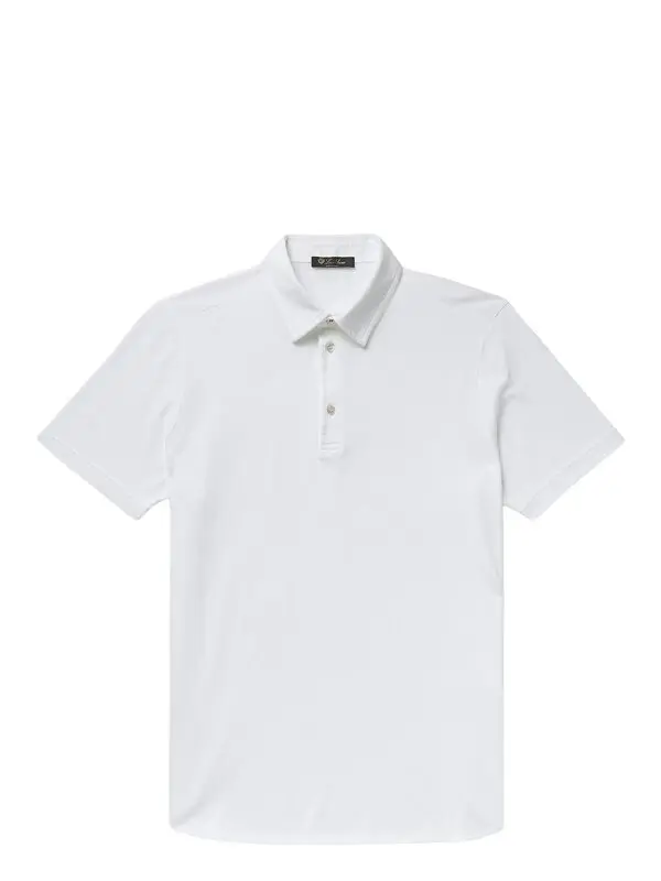Loro Piana Cotton-piqué Polo Shirt - White