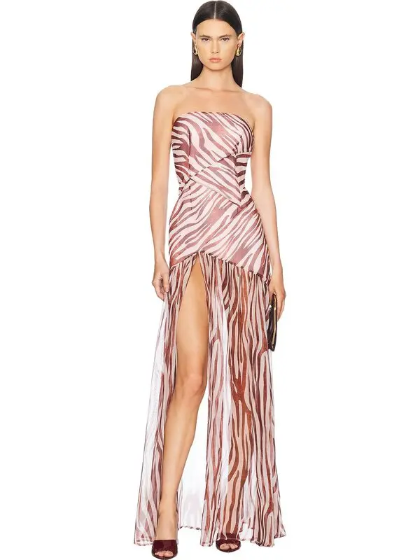 Retrofete Nicole Maxi Dress - Earl Rose Zebra