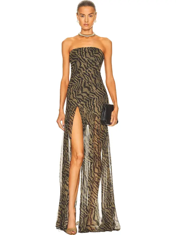 Retrofete Nicole Maxi Dress - Tiger Stripe