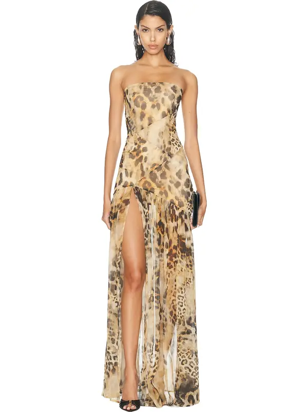 Retrofete Nicole Maxi Dress - Vintage Cheetah