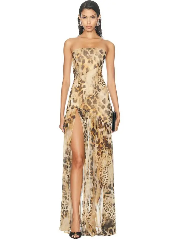 Retrofete Nicole Maxi Dress - Vintage Cheetah