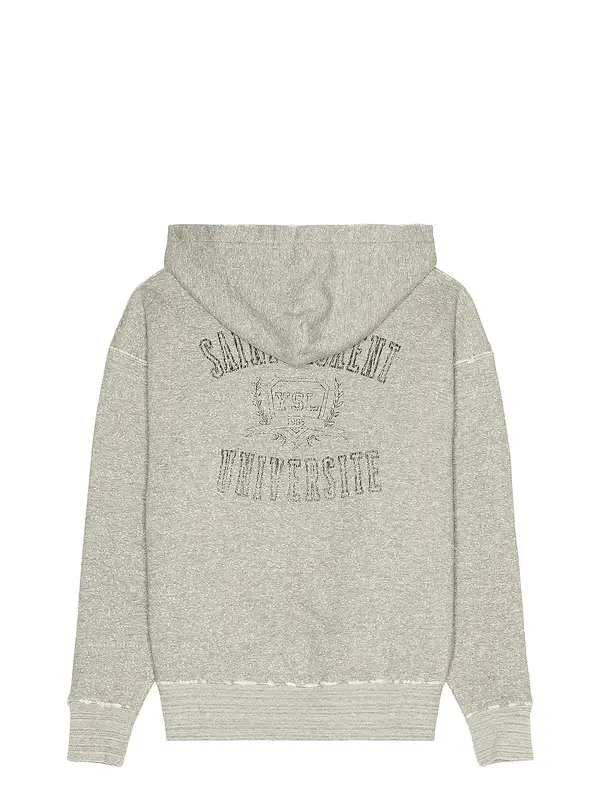 Saint Laurent Grunge University Hoodie - Gris