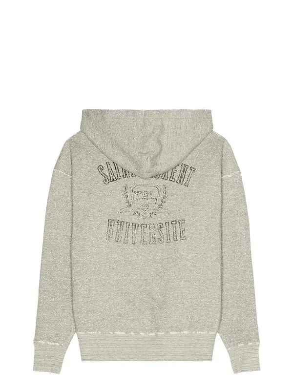 Saint Laurent Grunge University Hoodie - Gris