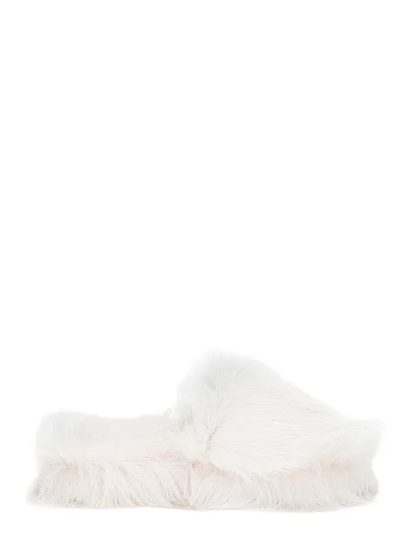Bottega Veneta Shearling Resort Slides - White