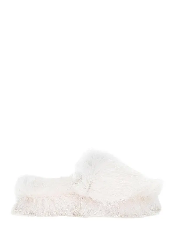 Bottega Veneta Shearling Resort Slides - White