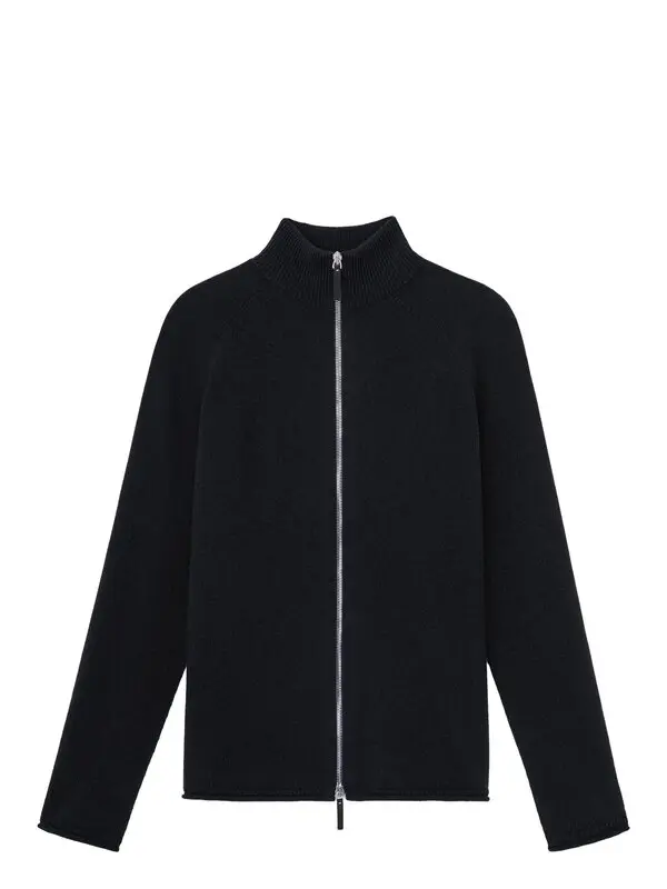 Lafayette 148 New York Cashmere Zip-up Cardigan - Black