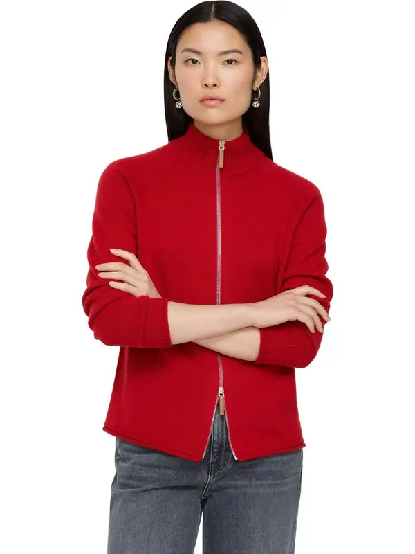 Lafayette 148 New York Cashmere Zip-up Cardigan - Spark