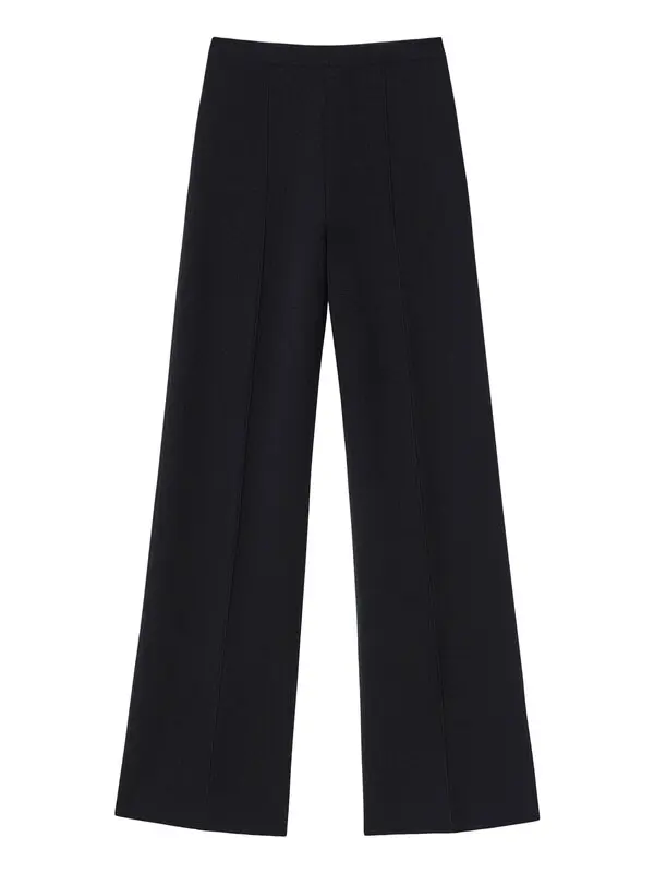 Lafayette 148 New York Cashmere Silk Double Knit Relaxed Pants - Black