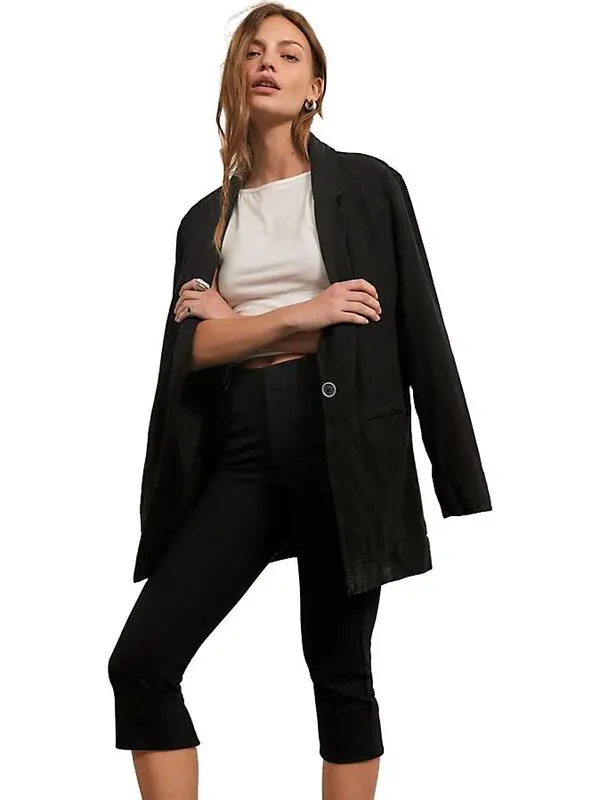 Free People We The Free Beckett Boyfriend Blazer - Black